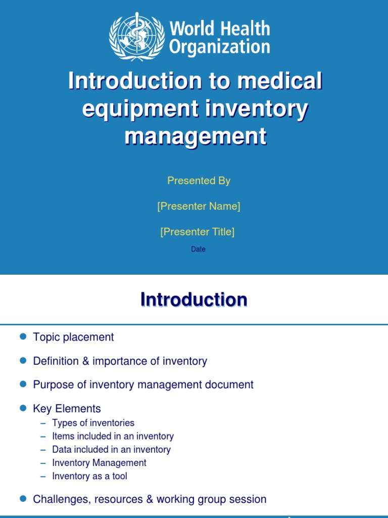 Introduction To Medical Equipment Inventory Management | PDF ...