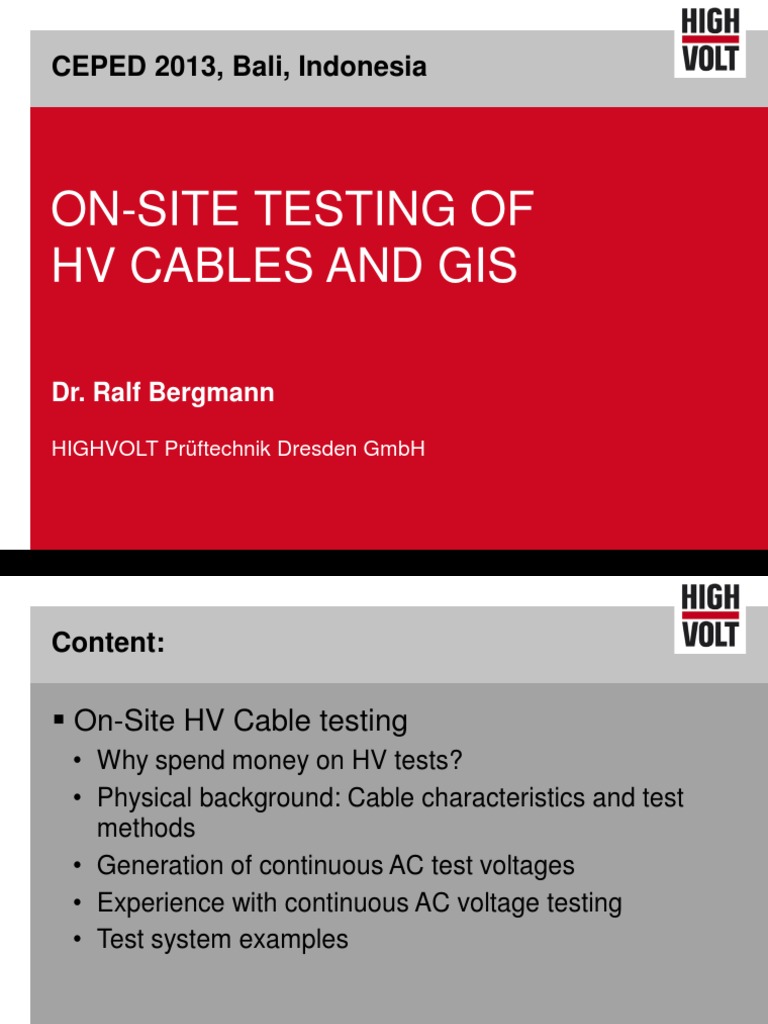 On-Site HV Cable & GIS Testing | PDF | Cable | Transformer