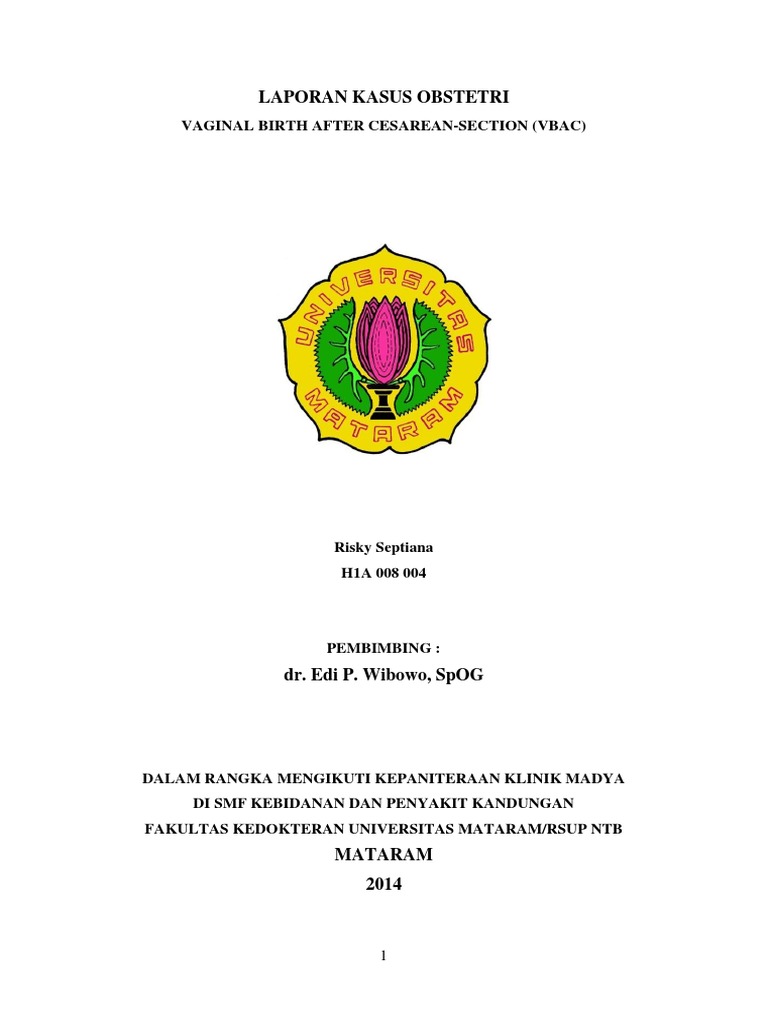 Laporan Kasus VBAC | PDF