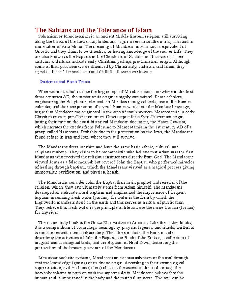 The Sabians and The Tolerance of Islam | PDF | Monotheistic Religions ...