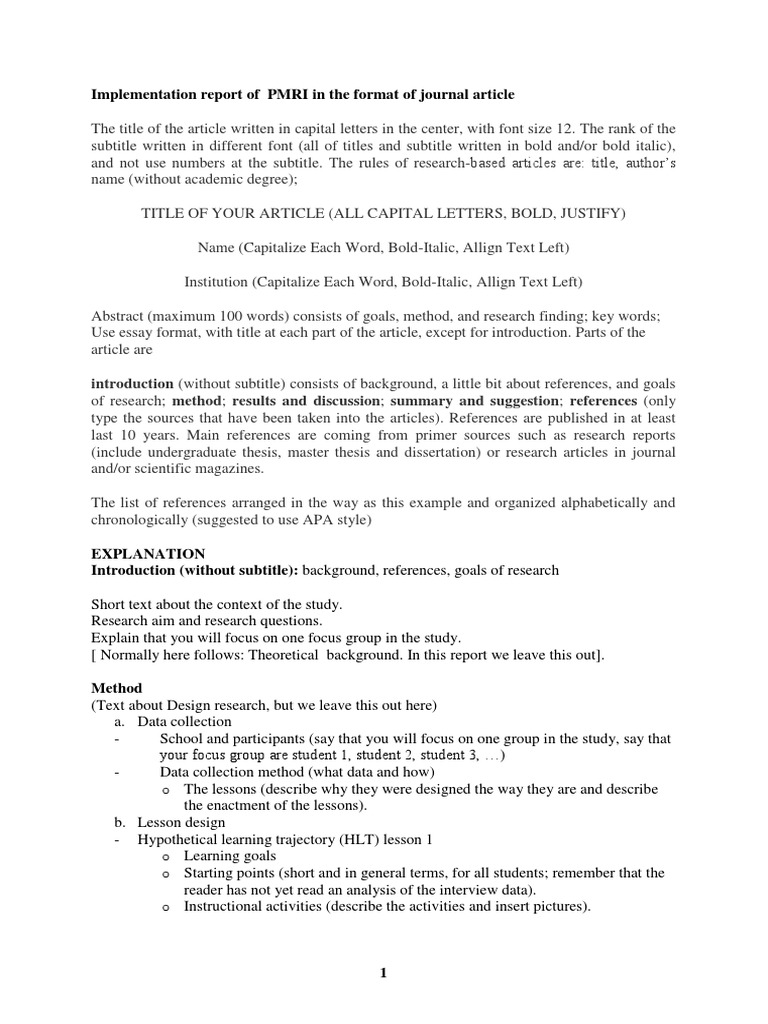 Structure of Final Report Pmri | PDF | Thesis | Focus Group