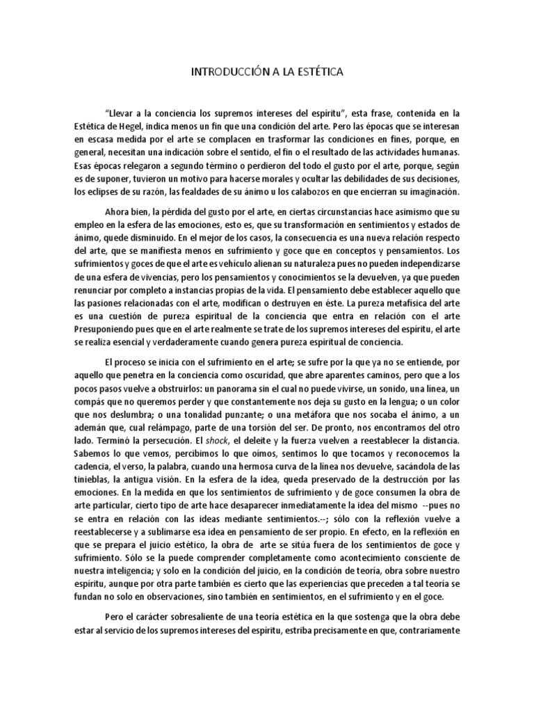 Introducción a la Estética.pdf | Estética | Teoría