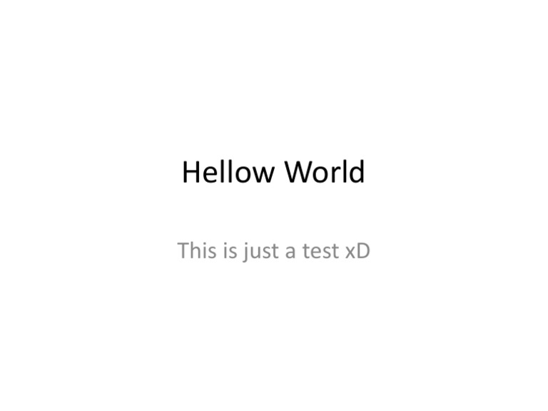 Hellow World | PDF