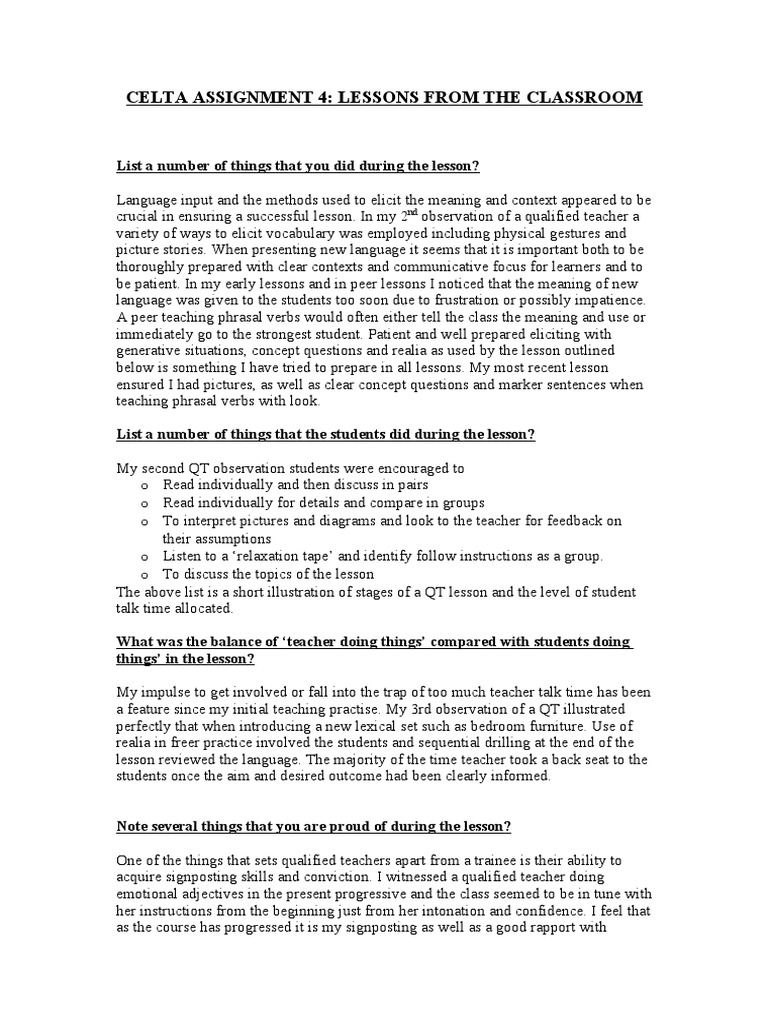Celta Lessons Learn Teaching Techniques Pdf Lesson Plan Languages