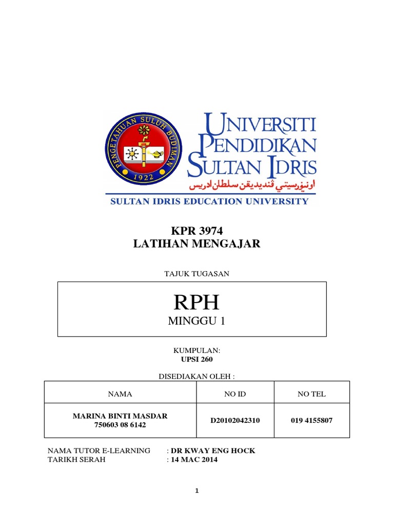 Contoh RPH Pendidikan Khas 1 | PDF