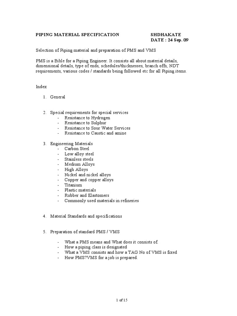Piping Material Specification Guide | PDF | Steel | Stainless Steel