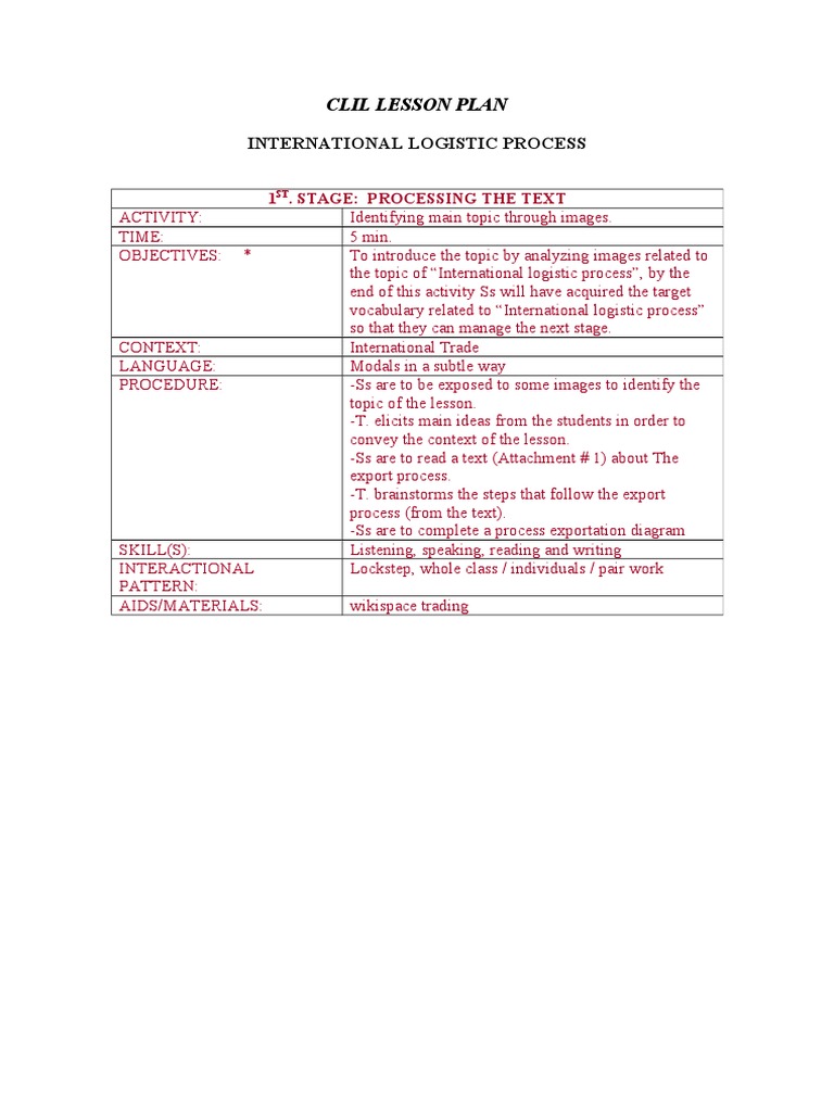 Clil Lesson Plan Exam | PDF | Communication | Human Communication