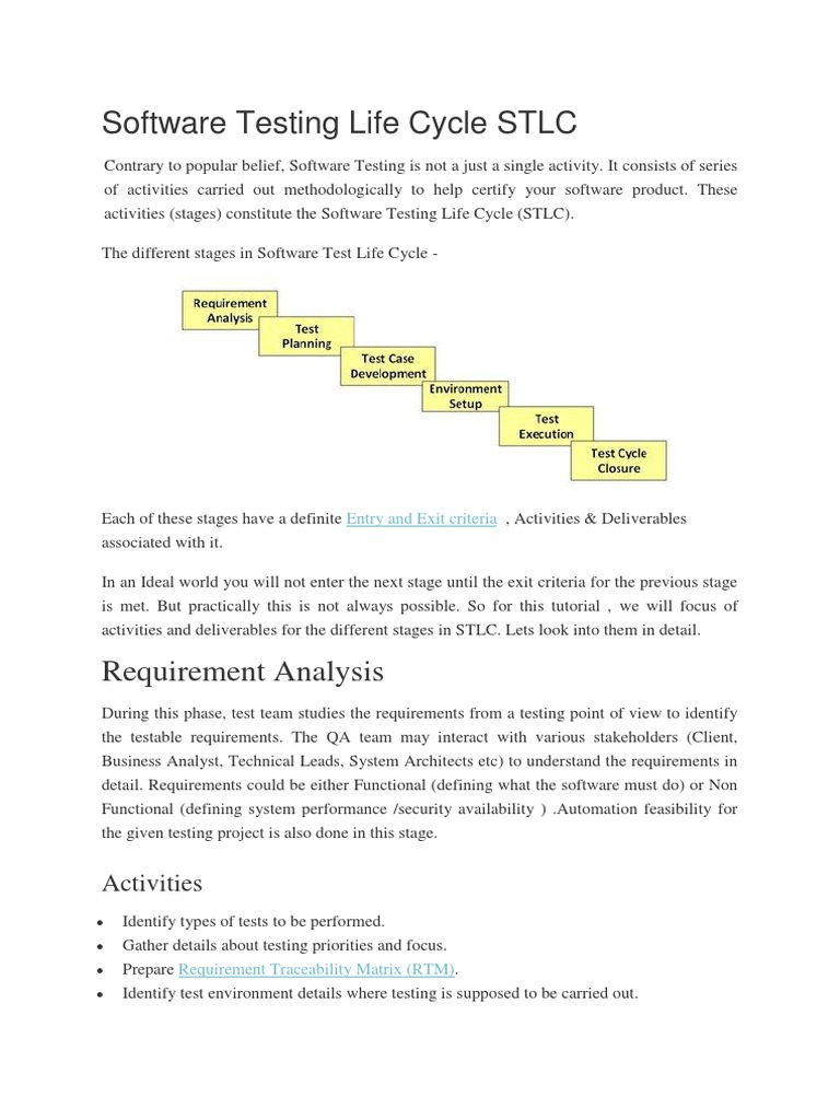 Software Testing Life Cycle STLC | PDF | Reliability Engineering ...