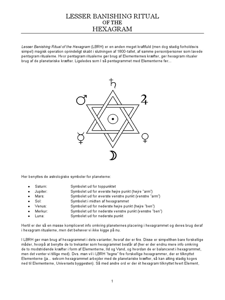 LBRH - Hexagrammets Mindre Banishing Ritual | PDF