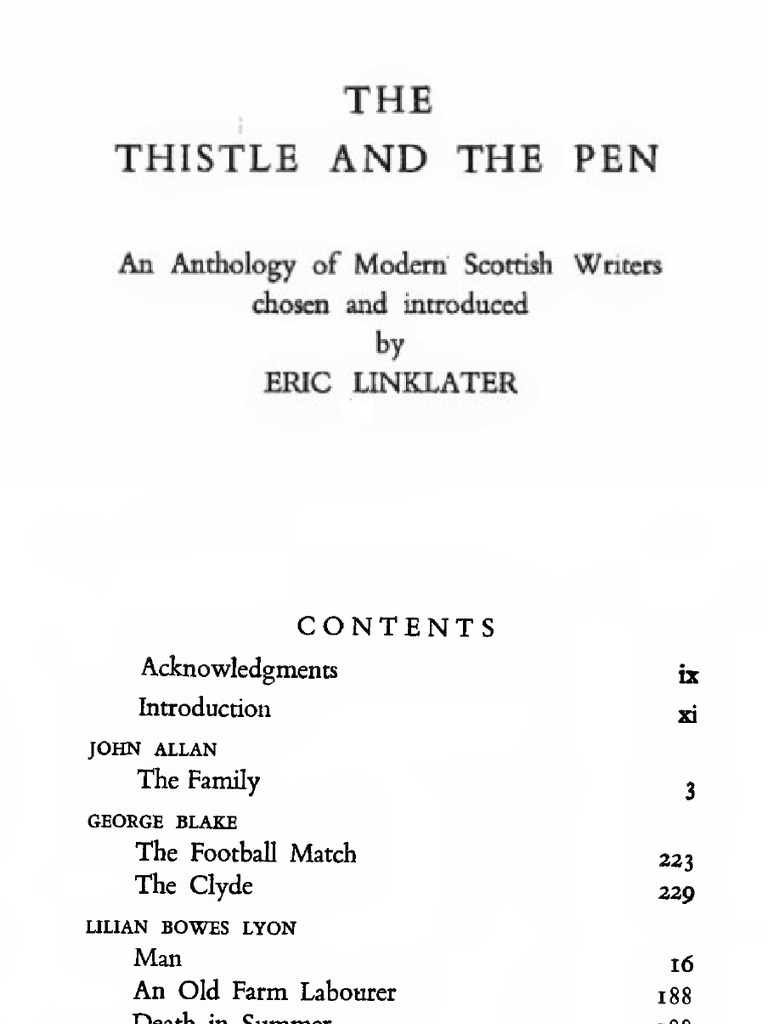 Eric Linklater 03 The Thistle and The Pen 1950 | PDF | Scotland | Poetry