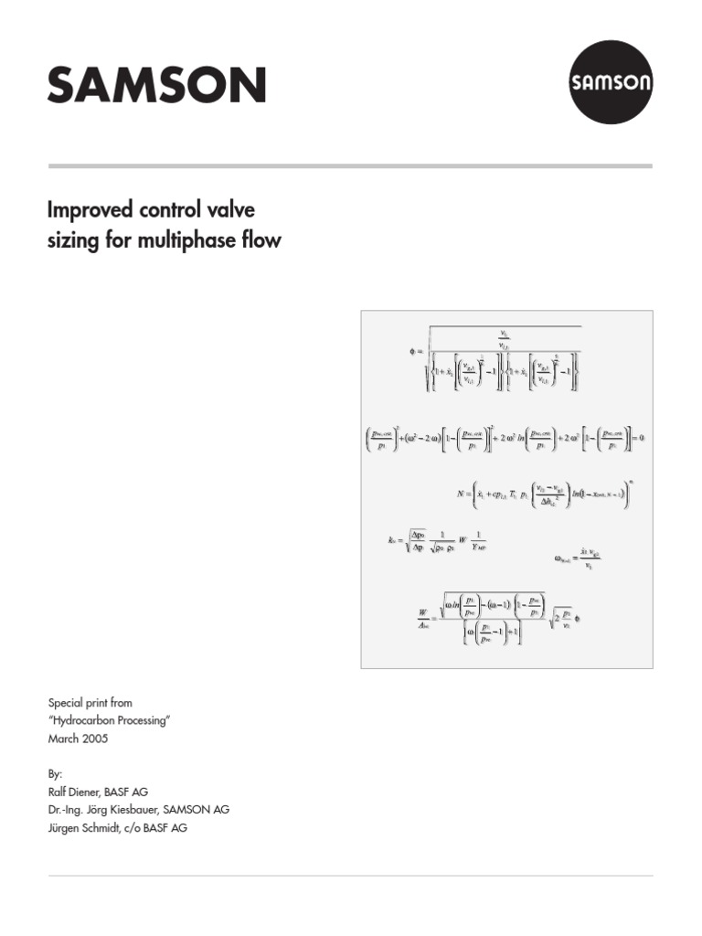 Samson Valve Sizing | PDF | Non Equilibrium Thermodynamics | Gases