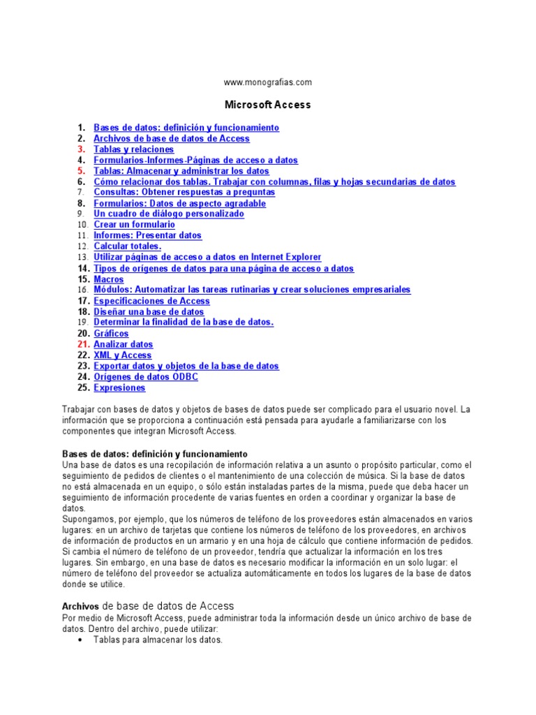 Microsoft Access | Descargar gratis PDF | Tabla (base de datos) | Active X Data Objects