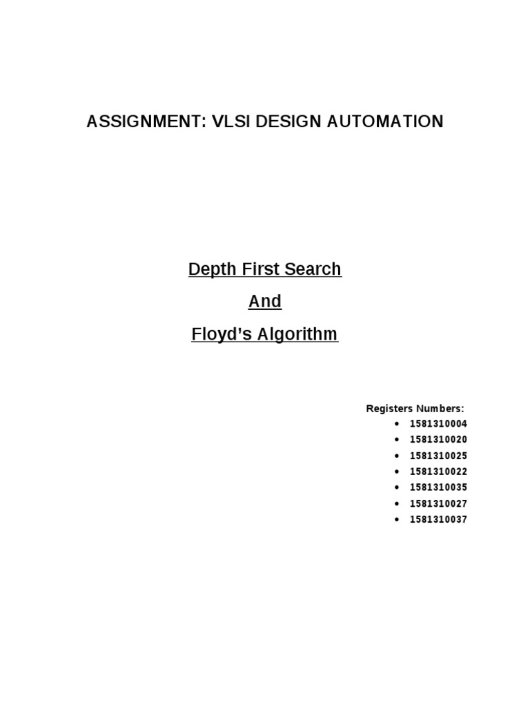 Assignment: Vlsi Design Automation | PDF | Algorithms And Data Structures | Computational ...