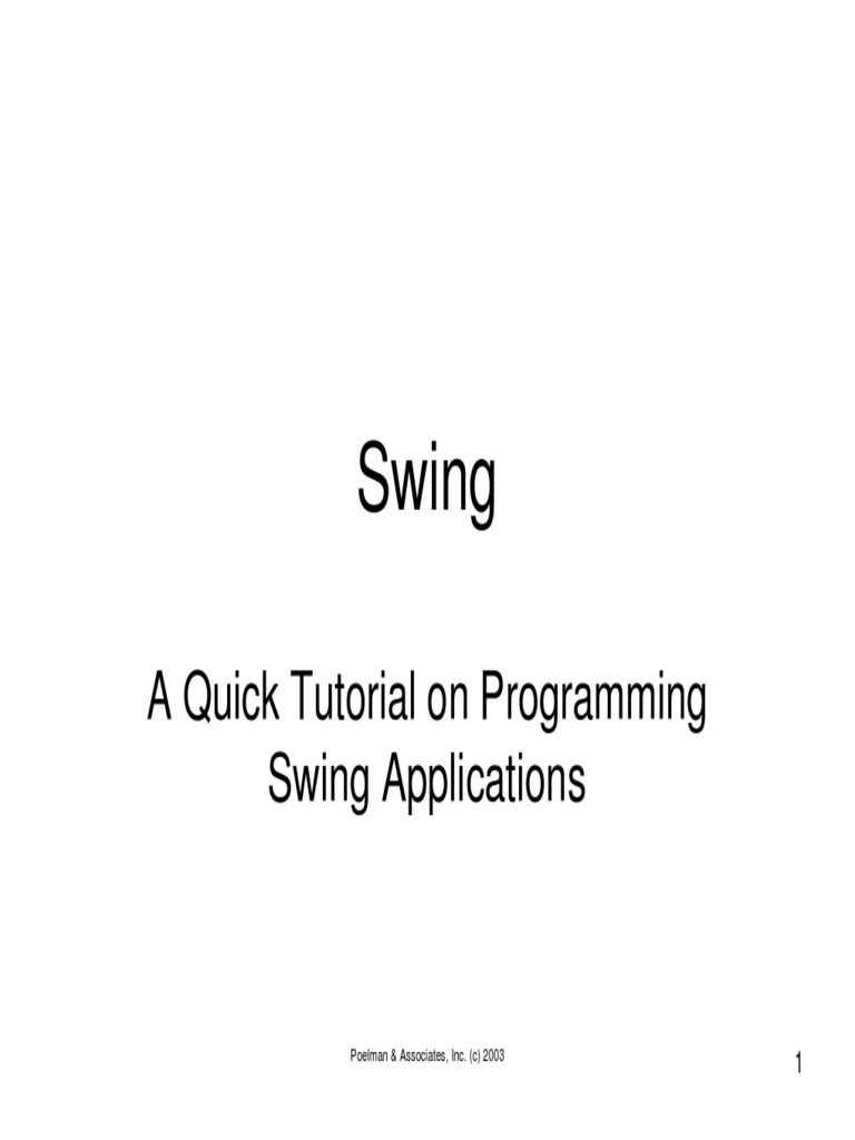 04b Swing Tutorial | PDF