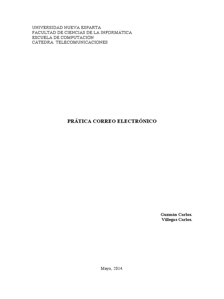 Práctica Correo Electrónico | PDF