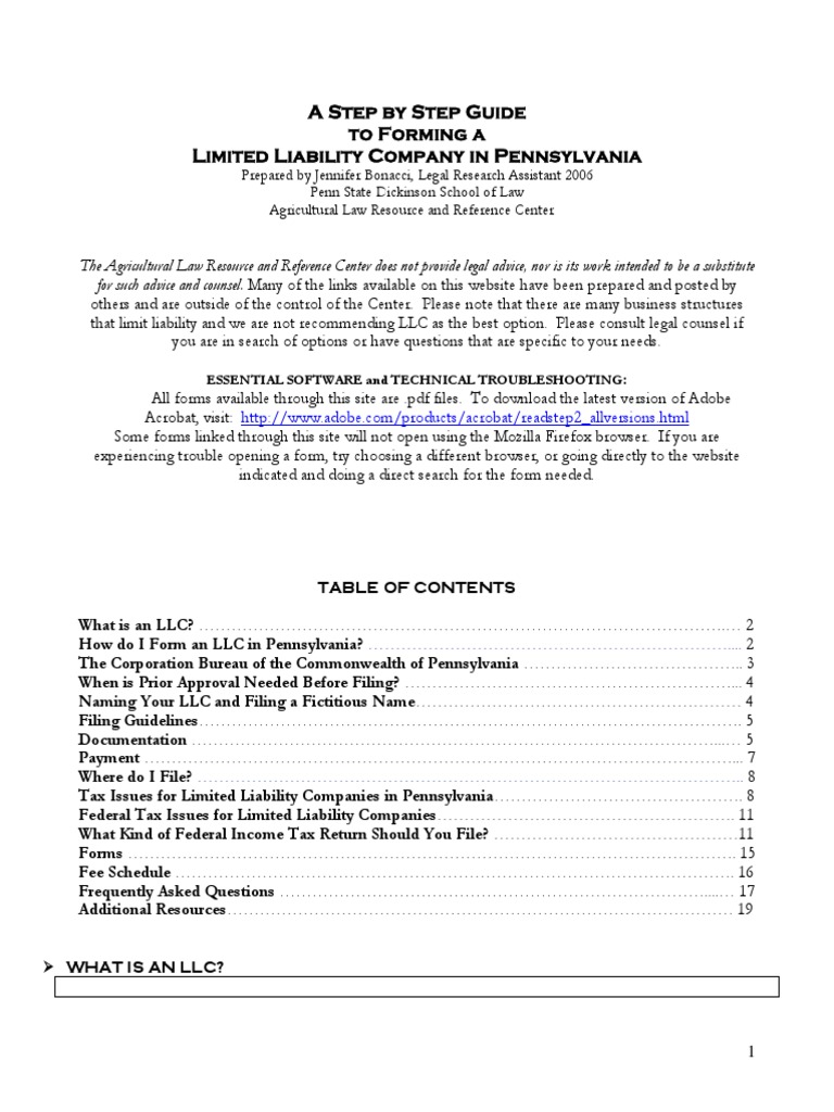 Step by Step Guide to Form LLC | Limited Liability Company | S Corporation