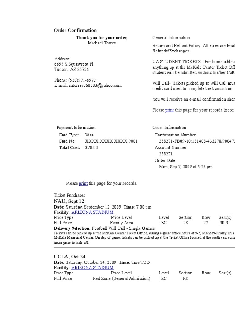 Order Confirmation | PDF | Financial Services | Payments