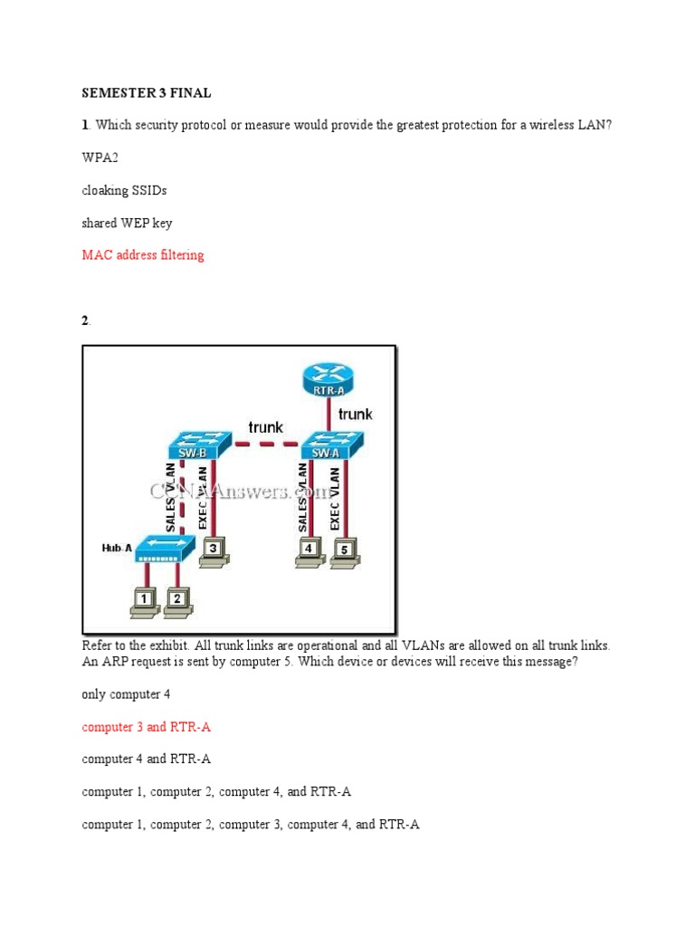 Semester 3 Final | PDF | Network Switch | Router (Computing)