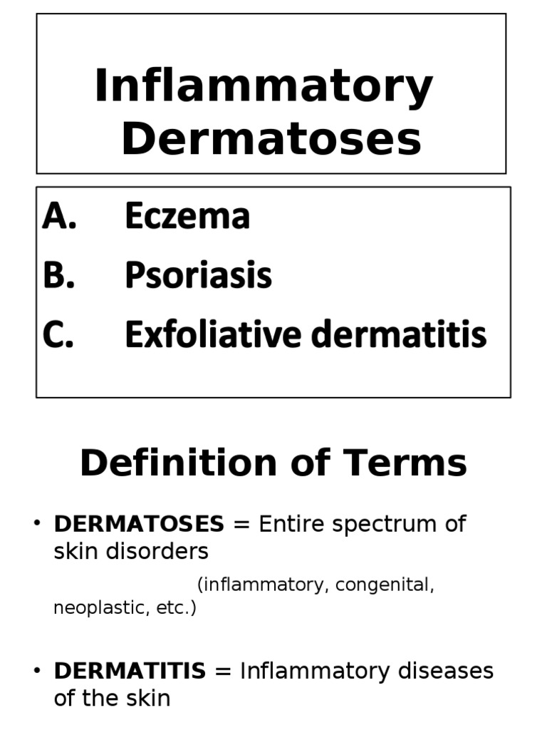 Inflammatory Dermatoses Overview | PDF | Psoriasis | Dermatitis