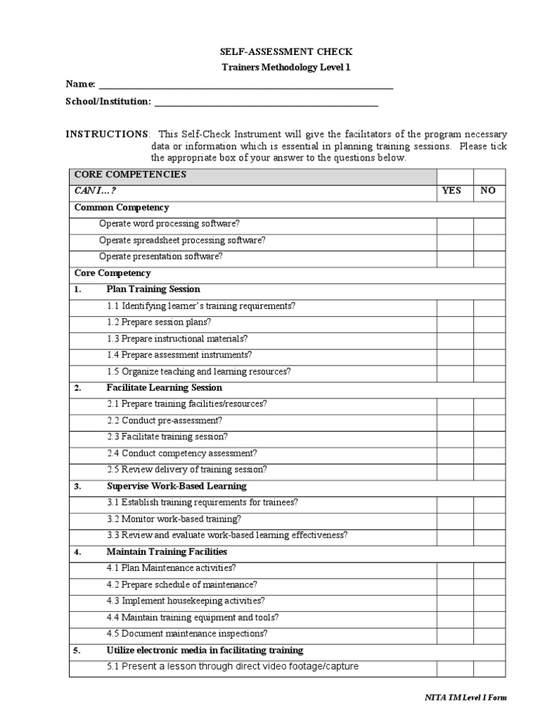 TNA Forms | PDF | Educational Assessment | Pedagogy
