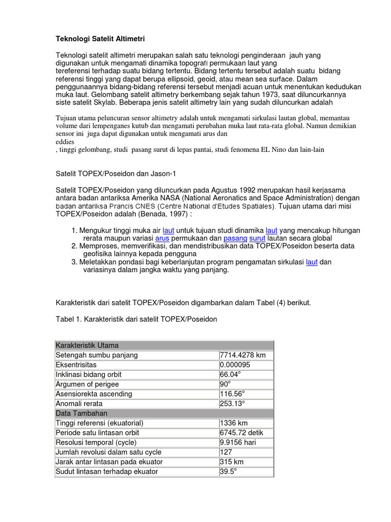 Teknologi Satelit Altimetri | PDF
