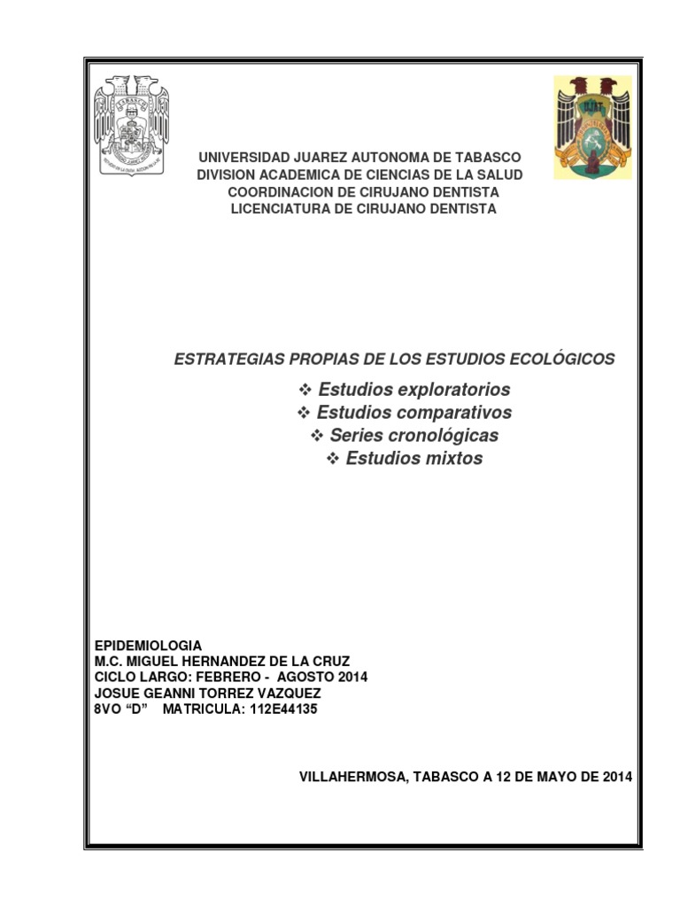 Estudios Ecologicos Epidemiologia | PDF | Contaminación | Epidemiología