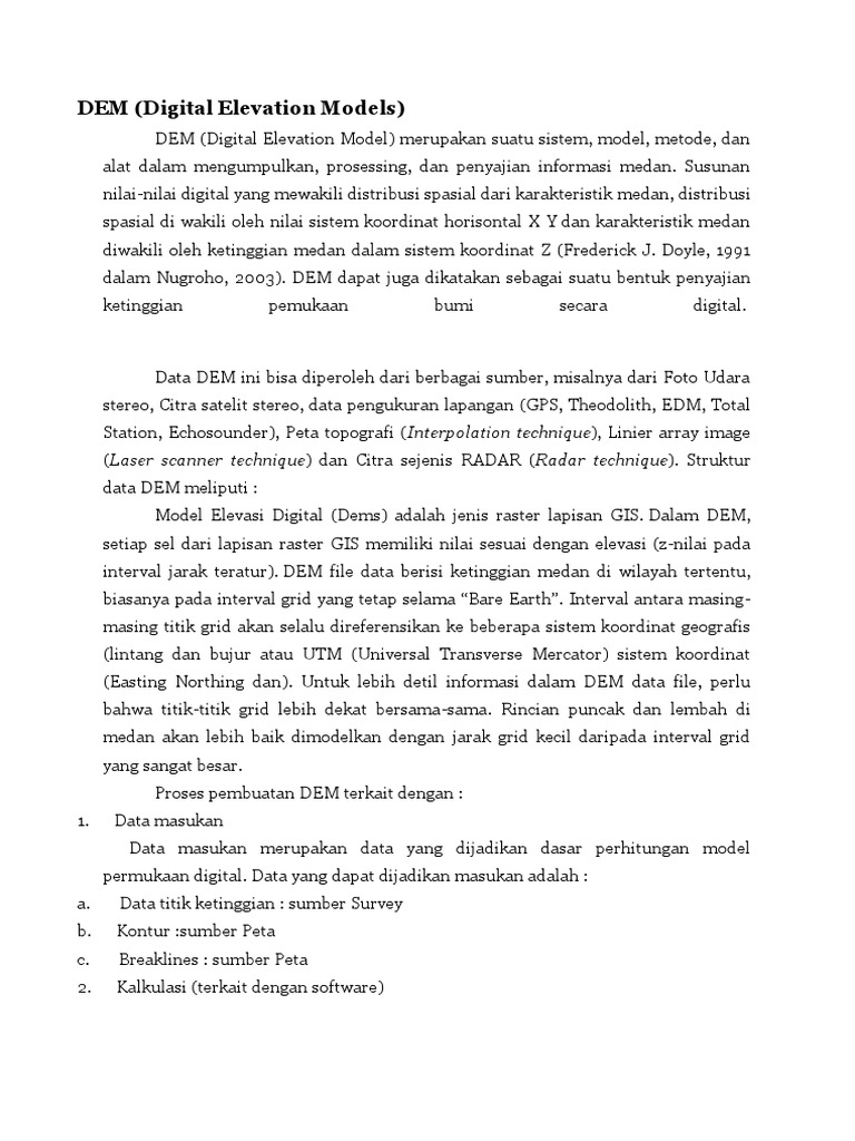 Panduan Lengkap tentang DEM, DTM, dan DSM | PDF | Metode & Bahan Ajar ...