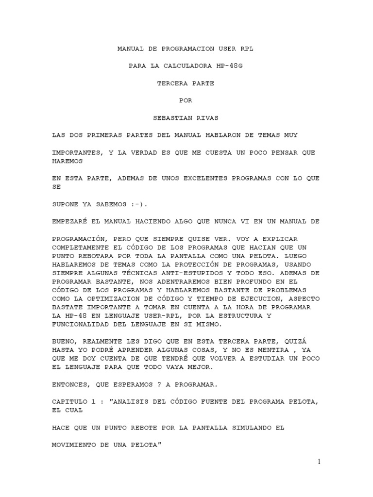 Manual de Programacion HP 48G Book3 | PDF | Virus de computadora ...