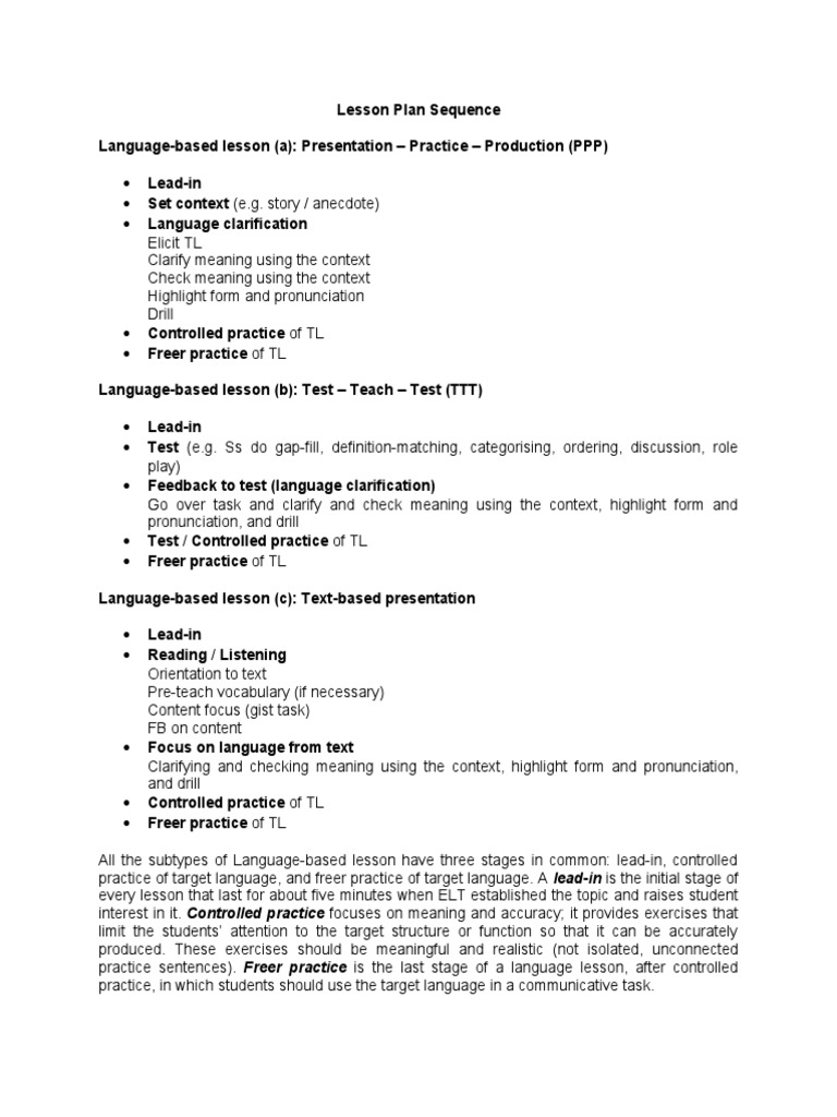 Lesson Plan Sequence | PDF | Pedagogy | Communication