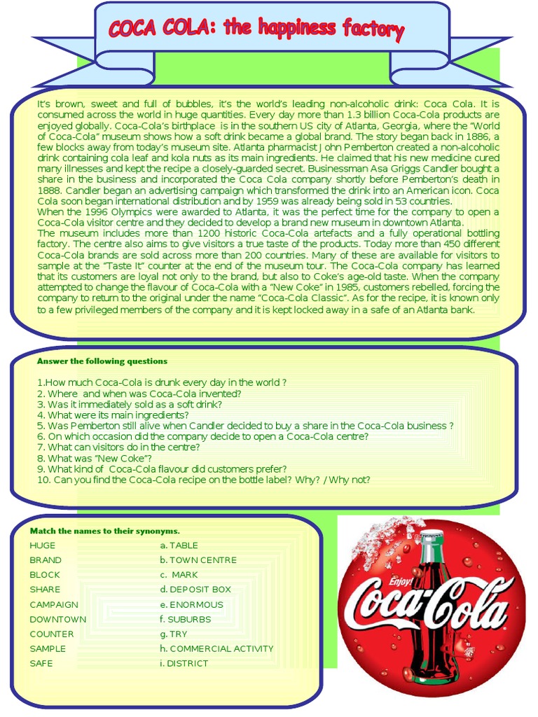 Answer The Following Questions | PDF | Coca Cola | Caffeinated Drinks