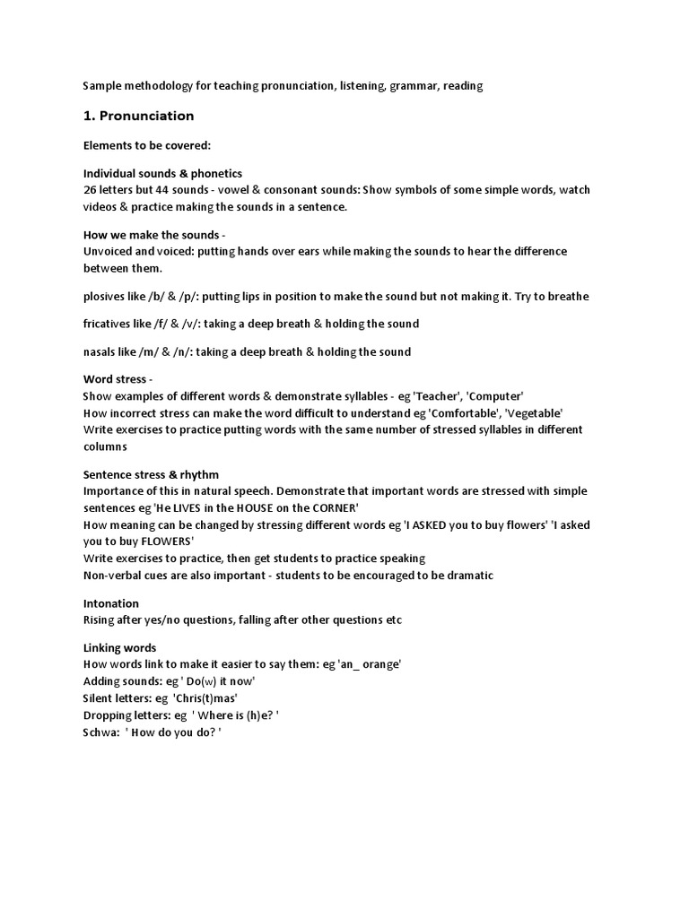 Teaching Pronunciation and Speaking Skills | PDF | Language Arts ...