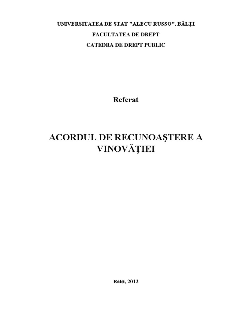 Acordul de Recunoastere A Vinovatiei | PDF