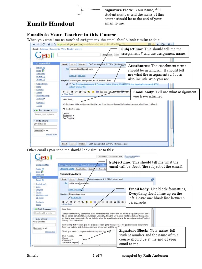 01 Email Writing Handout Sec | PDF | Email Spam | Email