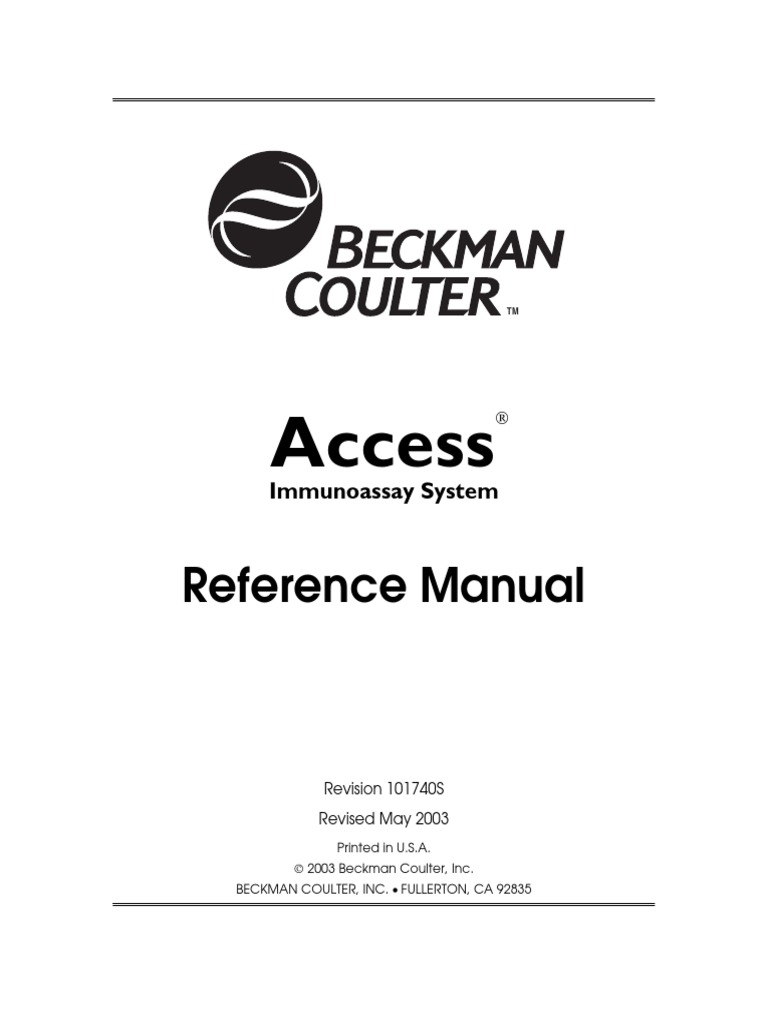 Access Immunoassay System Manual | PDF | Electromagnetic Interference ...