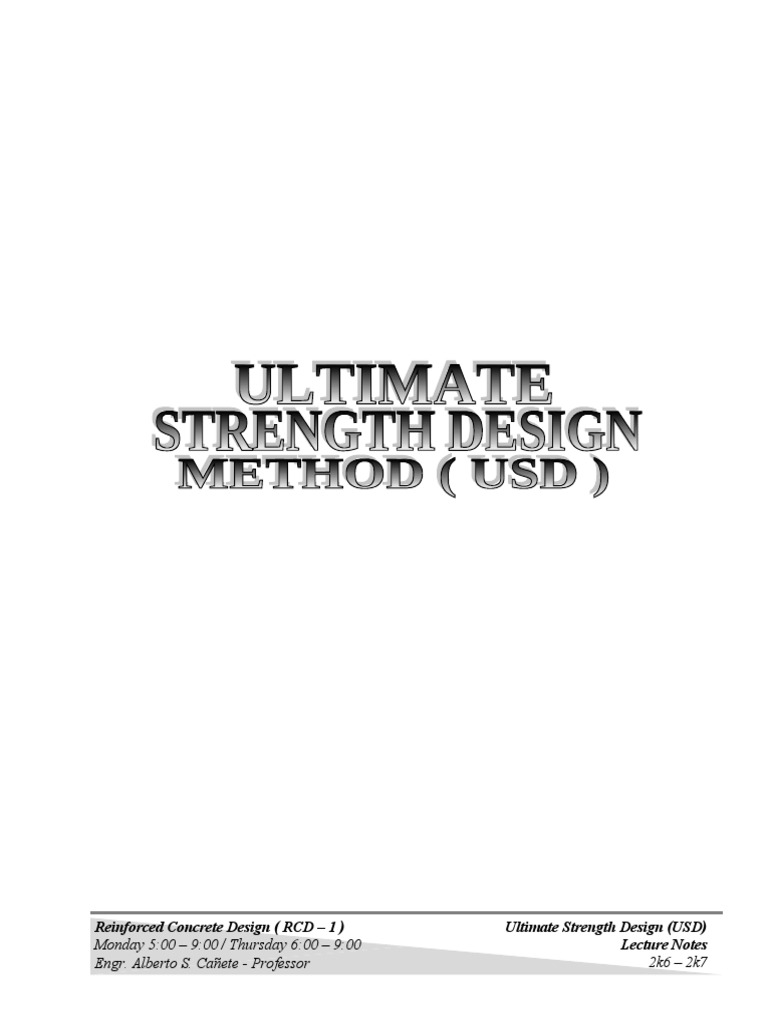Ultimate Strength Design Lecture Notes | PDF