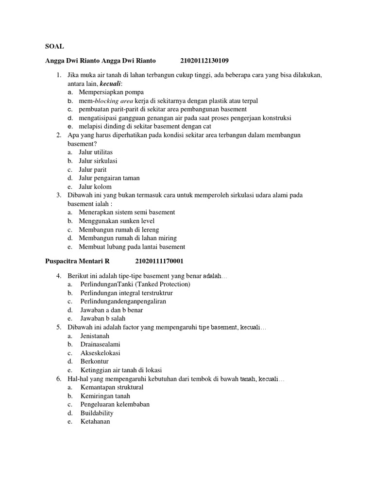 Soal Basement | PDF