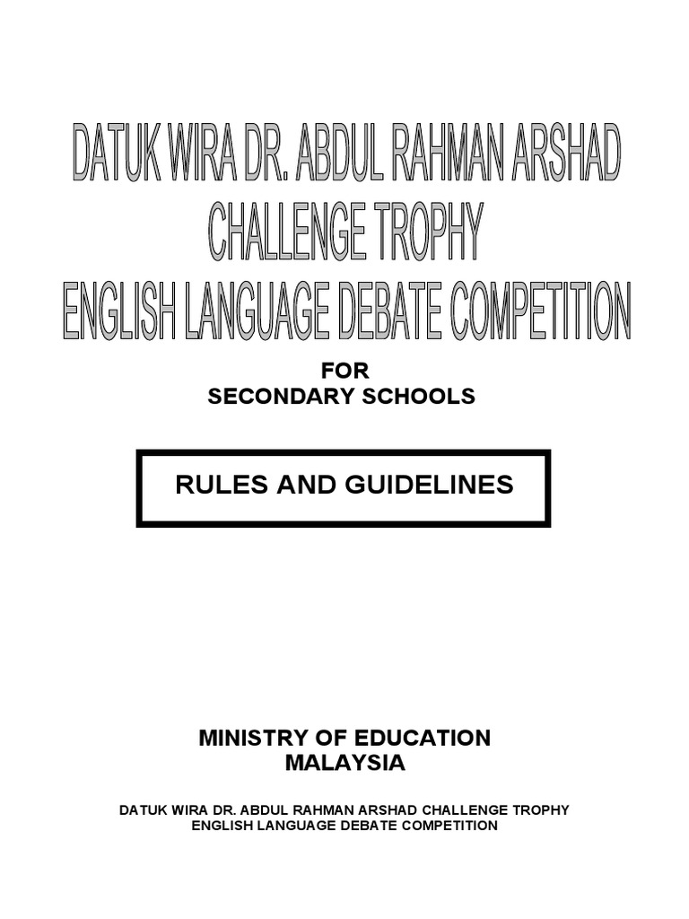 Debate Competition Guidelines Malaysia | PDF | Human Communication ...