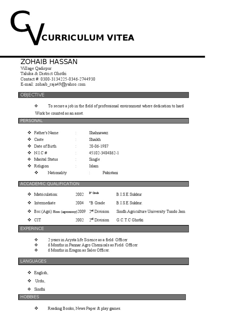 Curriculum Vitea | PDF