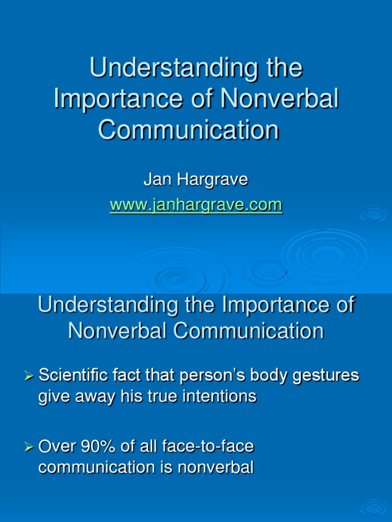 Understanding Nonverbal Communication FInal | PDF | Nonverbal ...