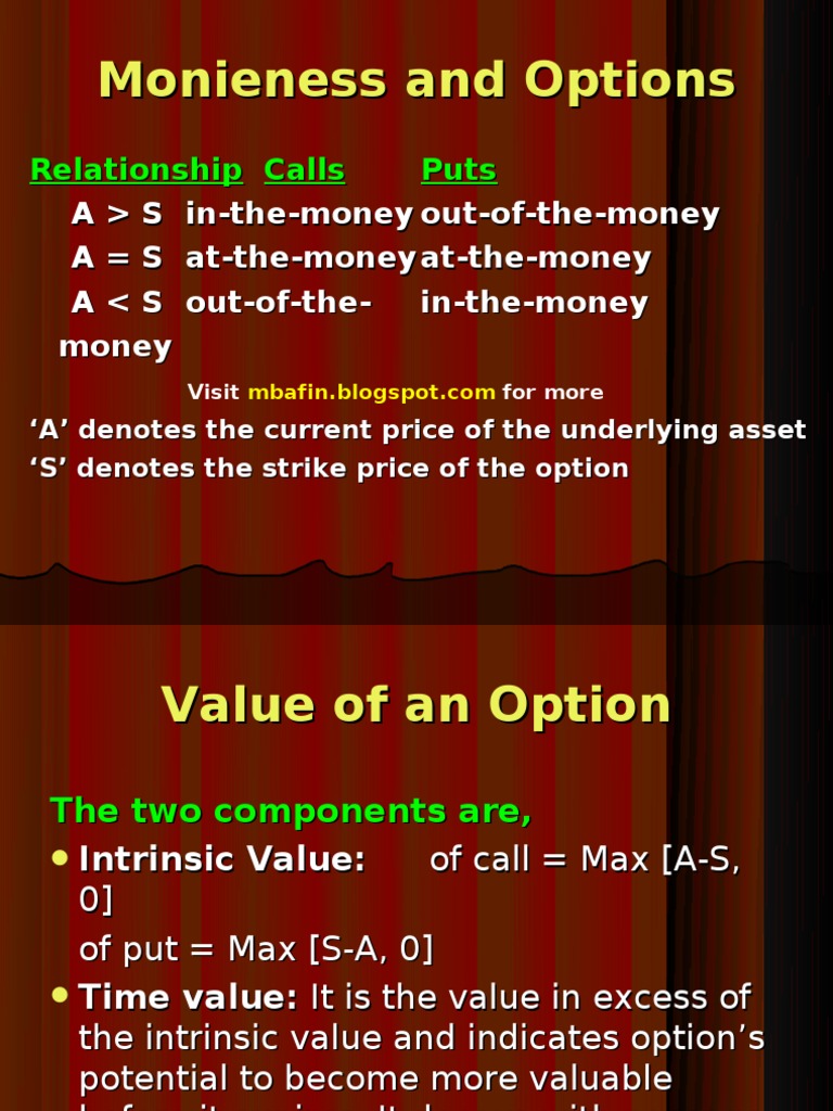Options | PDF | Option (Finance) | Moneyness