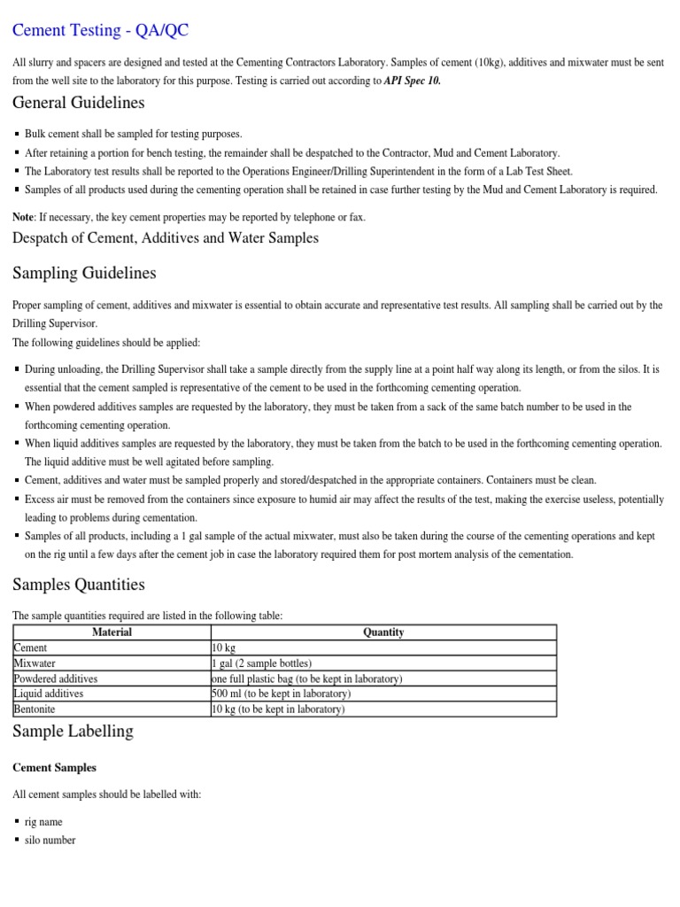 Cement Testing - QA-QC | PDF | Pressure | Cement