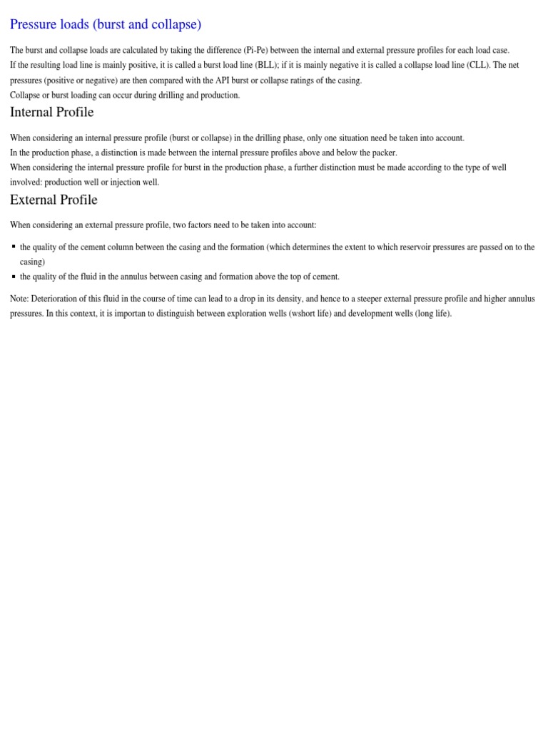 Burst and Collapse Load Analysis | PDF