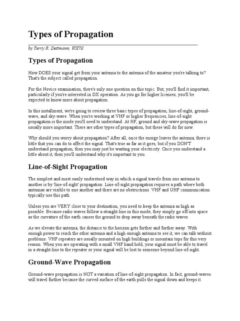 Types of Propagation | PDF | Radio Propagation | Ionosphere