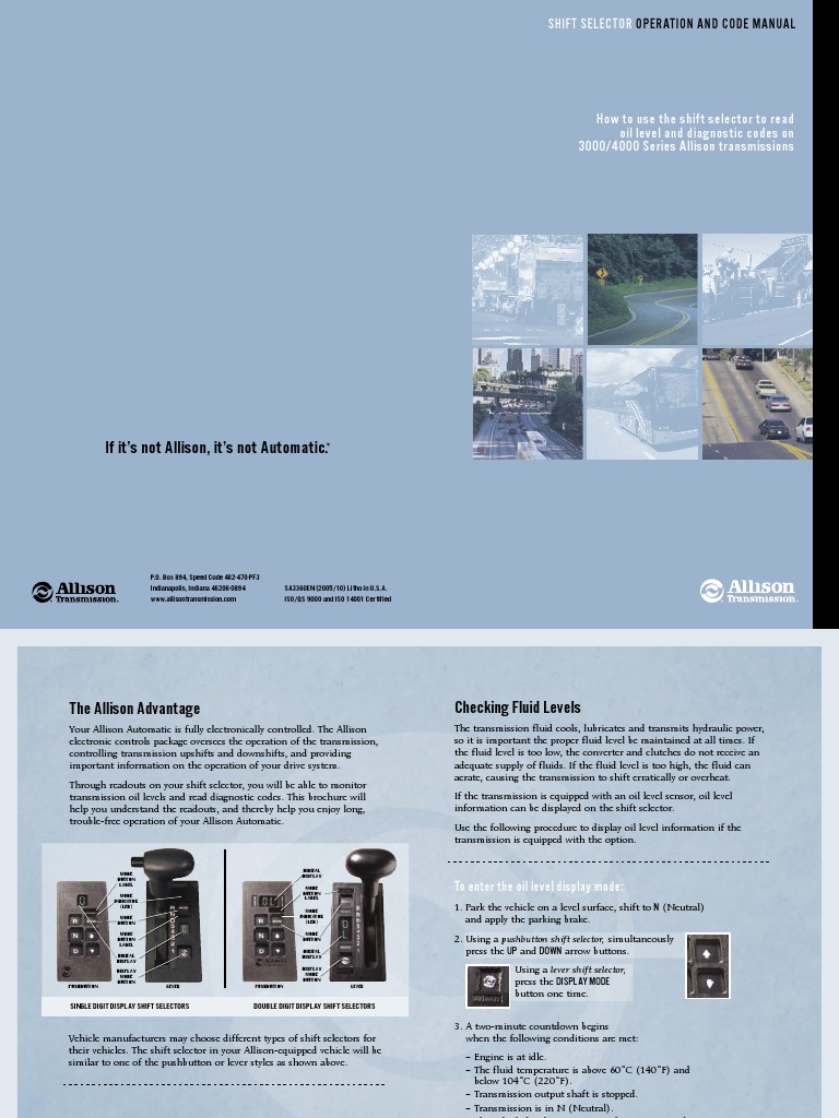 Allison 3000 Shift Selector | PDF | Automatic Transmission ...
