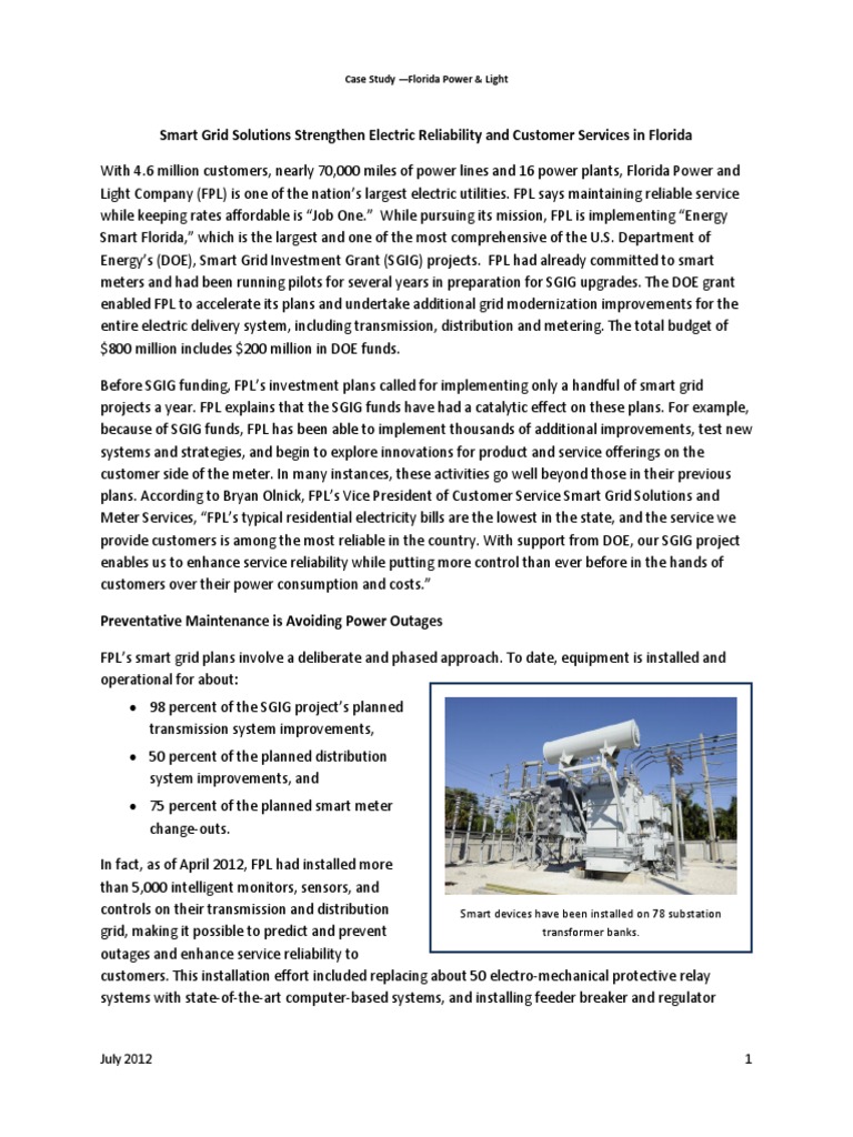 FPL Smart Grid Enhancements Overview | PDF | Smart Grid | Electrical Grid