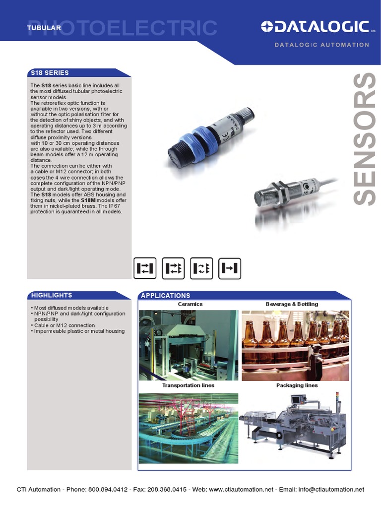 DataSensor S18 Configurable Output Sensors | PDF | Bipolar Junction ...