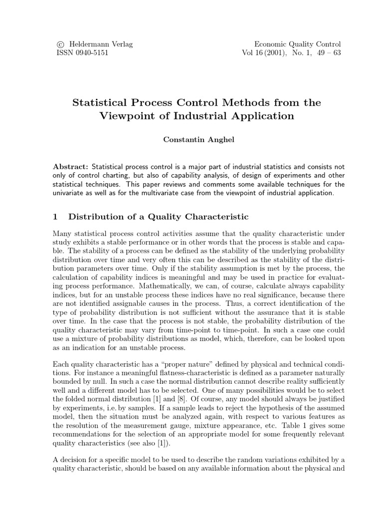 Statistical Process Control Methods From The Viewpoint of Industrial ...
