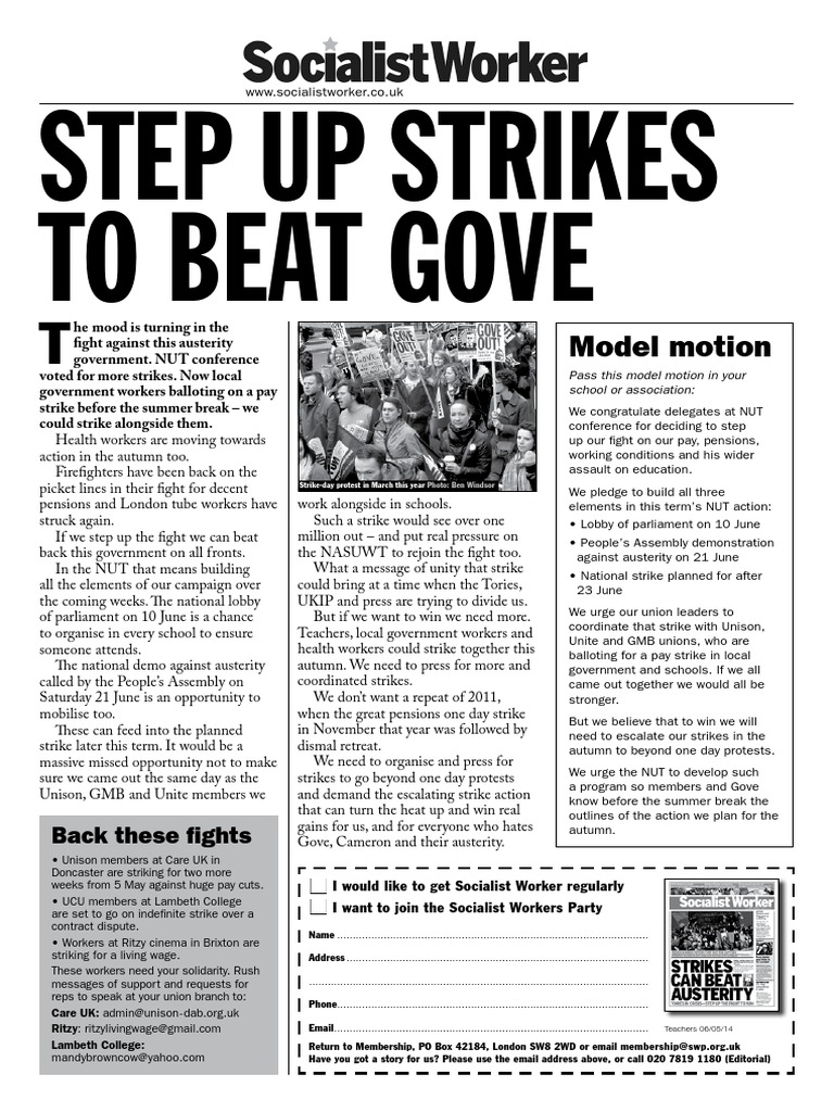 SWP Leaflet For NUT | PDF | Strike Action | Social Movements