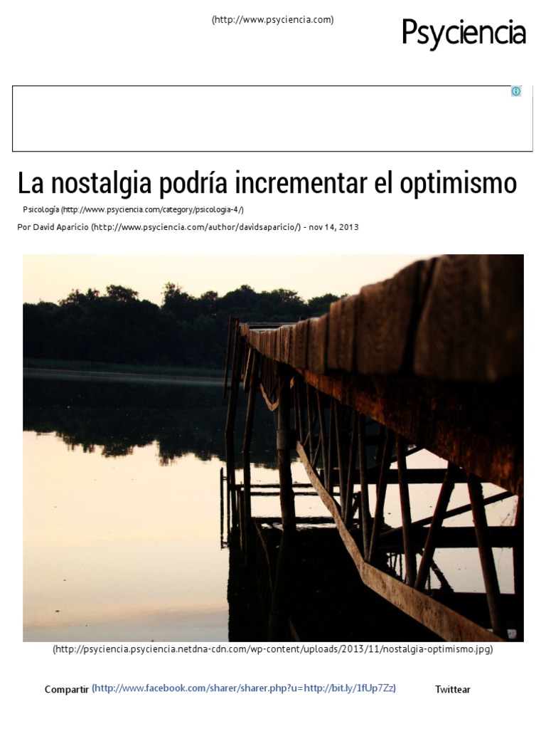 La Nostalgia Podría Incrementar El Optimismo - Psyciencia | PDF ...