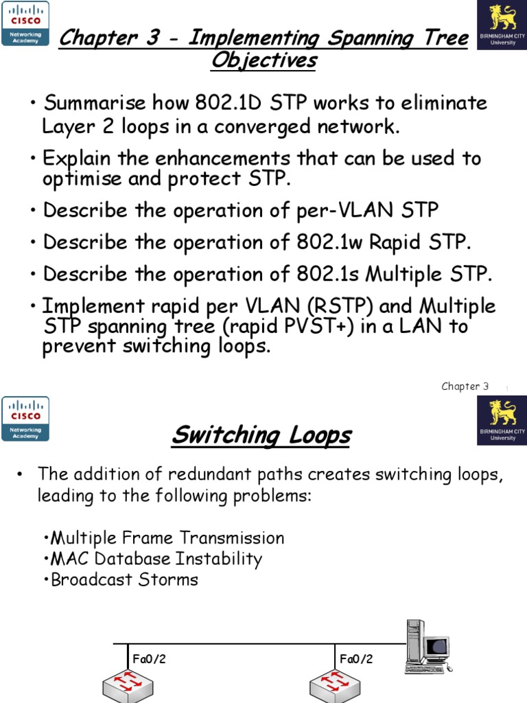 Chap 3 - Inplementing Spanning Tree | PDF | Network Protocols | Internet Standards